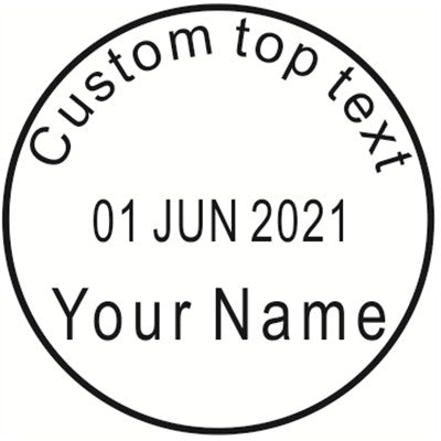 Custom Top text & Name Date Stamps – stampso